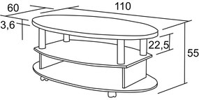 Konferenční stůl Hugo 60×110 hnědá