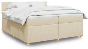 Box spring postel s matrací krémová 200x200 cm textil 3289092