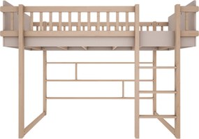 Dětská zvýšená postel BASIC se žebříkem 90x200 cm Zvolte barvu: Kašmírová