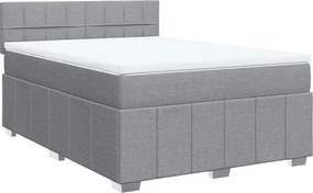Box spring postel s matrací světle šedá 140 x 190 cm textil 3287063