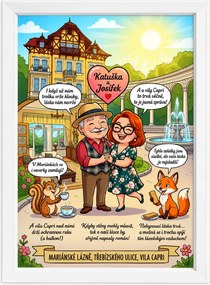 Srdcem darované Veselá osobní ilustrace na přání – Plakát A4 včetně rámečku Varianta grafického zpracování:: Pin Up
