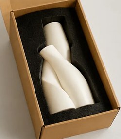 váza, styl Boho, plast, 14x6x6 cm, bílá, Dekorino VD0260007