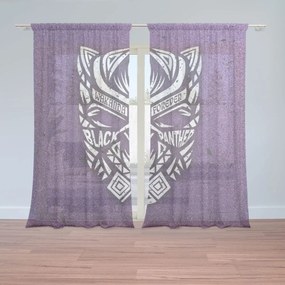 Sablio Záclony BLACK PANTHER wakanda forever Bílý: 2ks 150x250cm