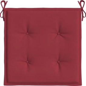 Podušky na zahradní židli 4 ks vínové 50x50x3 cm látka oxford 314057