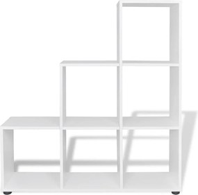 Schodovitá knihovna / police k vystavování 107 cm bílá 242552