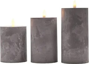 SOLIGHT Sada LED svíček s časovačem šedá / 3 ks / 10-15 cm / 2x AA