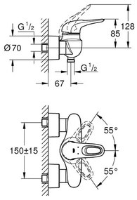 Grohe Eurostyle 2015 Baterie sprchová, s omezovačem teplot 33590003