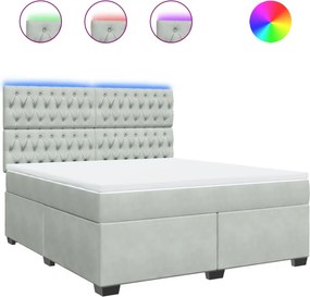 Box spring postel s matrací světle šedá 180x200 cm samet 3293284