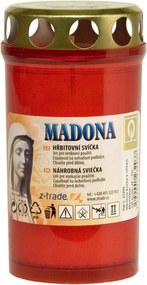 Hřbitovní svíčka Madona s plechovým víčkem, červená, 135 g