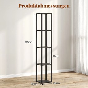 Costway Stojací lampa 162 cm s policemi a stmívatelnými LED světly a nožním