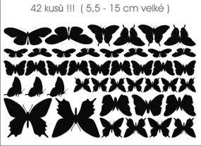 WALLVINIL Samolepky na zeď - Motýlí ráj Barva: Levandulová, Velikost: 70 motýlů