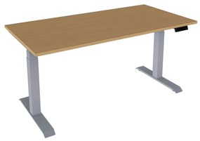 NOBL Dynamic + Elektr. nastavitelný polohovací stůl 160x80 s pamětí Dynamic + Dekor stolové desky: buk, Barva podnože: šedá