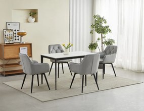 Otočné jídelní křeslo JORK360 VELVET, světle šedé