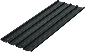 Outsunny 12 kusů Trapézový plech 129x45cm 7m² Pozinkovaný střešní plech 0,25 mm Profilovaný plech odolný proti povětrnostním vlivům Tmavě šedá barva