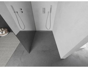 Mexen Kioto, sprchová zástěna Walk-In 120 x 200 cm, 8mm sklo vzor zrcadlo, broušená ocel profil, 800-120-101-97-50