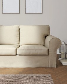 Potah na pohovku IKEA  Ektorp 3-místná, rozkládací STARÝ MODEL PIXBO barva béžová látka pletený vzor
