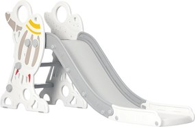 Dětské klouzačky AIYAPLAY pro děti ve věku 18-36 měsíců, 157 cm, se 3 protiskluzovými žebříky, nosnost 30 kg, pro vnitřní použití, šedá a bílá | Aosom