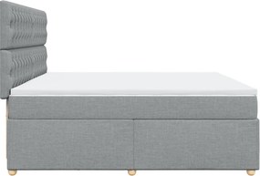 Box spring postel s matrací světle šedá 200 x 200 cm textil 3291394