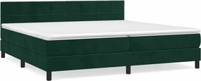 Box spring postel s matrací tmavě zelená 200x200 cm samet 3141326