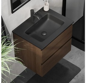 BATH DELUXE Koupelnová skříňka s umyvadlem CONOR 61 cm ořech/černá BT0095+BT0126