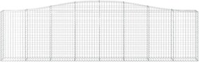 Klenuté gabionové koše 4 ks 400x30x100/120cm pozinkované železo 3145828