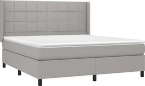 Box spring postel s matrací a LED světle šedá 180x200 cm textil 3138333
