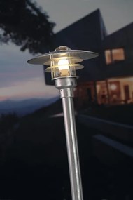 Pozinkovaný zahradní sloupek Lønstrup 32 pro žárovku E27 116cm  - Nordlux