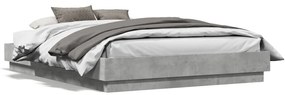 vidaXL Rám postele s LED osvětlením betonově šedý 120 x 190 cm