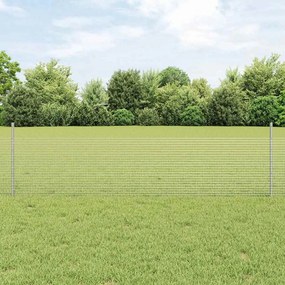 Svařovaná drátěná plotovina s tyčkami 10 x 0,5 m Stříbrná 3336315