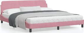 vidaXL Rám postele s čelem 180x200 cm samet [373232] Barva: Růžová