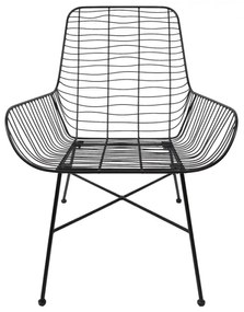 Černá kovová jídelní židle / křeslo Sofie – 67x63x78 cm