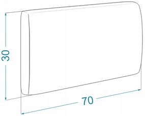 Čalouněný panel na zeď TRINITY - 70x30 cm (více barev)