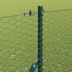 Hexagonální kotvení plotu 10 x 1,5 m Ocel potažená PVC Zelená 3352650