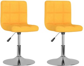 Otočné jídelní židle 2 ks žluté textil 334216
