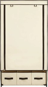 Šatní skříň krémová 87 x 49 x 159 cm textil 282459
