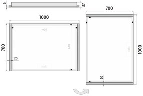 Nimco LED zrcadlo 1000x700 - ZP 11004