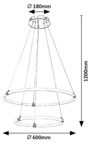Rabalux 72009 - LED Stmívatelný lustr na lanku IRELIA LED/55W/230V + DO