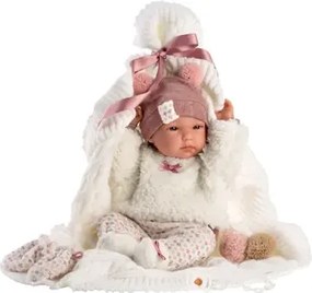 Llorens 63576 NEW BORN HOLČIČKA - realistická panenka miminko s celovi