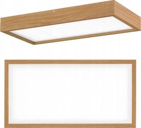 Stropní Svítidlo Dubový Stropní Svítidlo Led 62x32 cm 18 W Dřevěný panel Nástěnný Loft