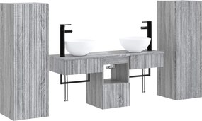 Sada koupelnového nábytku 5 ks Šedý Sonoma 33 x 34,5 x 100 cm 3405969