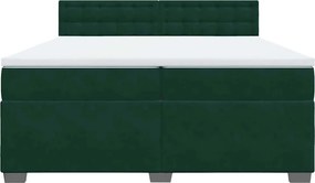 Box spring postel s matrací tmavě zelená 200x200 cm samet 3286417