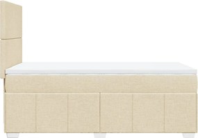 Box spring postel s matrací krémová 90x200 cm textil 3293849