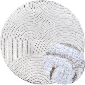 ELLE Decoration, Kusový koberec New York 106203 White kruh, 200x200 (průměr) kruh, bílá, chodba / předsíň
