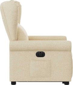 Elektrické zvedací polohovací křeslo krémové textil 3303402