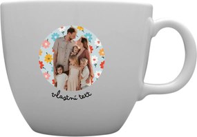 Personalizovaný MEGA XXL keramický hrnek 1 000 ml s výřezem fotky na podkladu