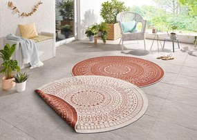 NORTHRUGS - Hanse Home koberce Kusový koberec Twin-Wendeteppiche 103102 creme terra kruh – na ven i na doma - 240x240 (průměr) kruh cm