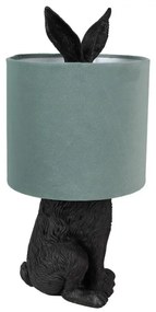 Černá stolní lampa králík s tyrkysovým stínidlem Konijn – 20x43 cm