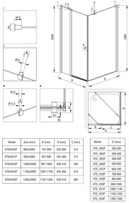 Deante Shower door, 120 cm - hinged