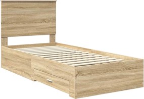 Rám postele se zásuvkou Sonoma dub 90 x 200 cm Kompozitní dřevo 3409705