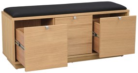 ROWICO Hnědá lavice s úložným prostorem CONFETTI a černým sedákem 106 cm 103761